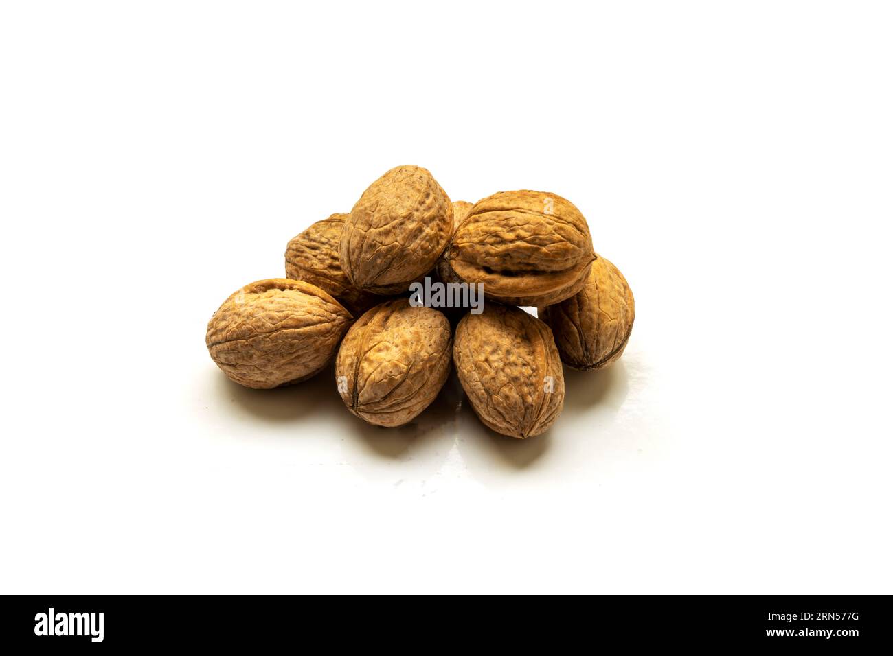 Walnut brown nut closeup on white background Stock Photo - Alamy