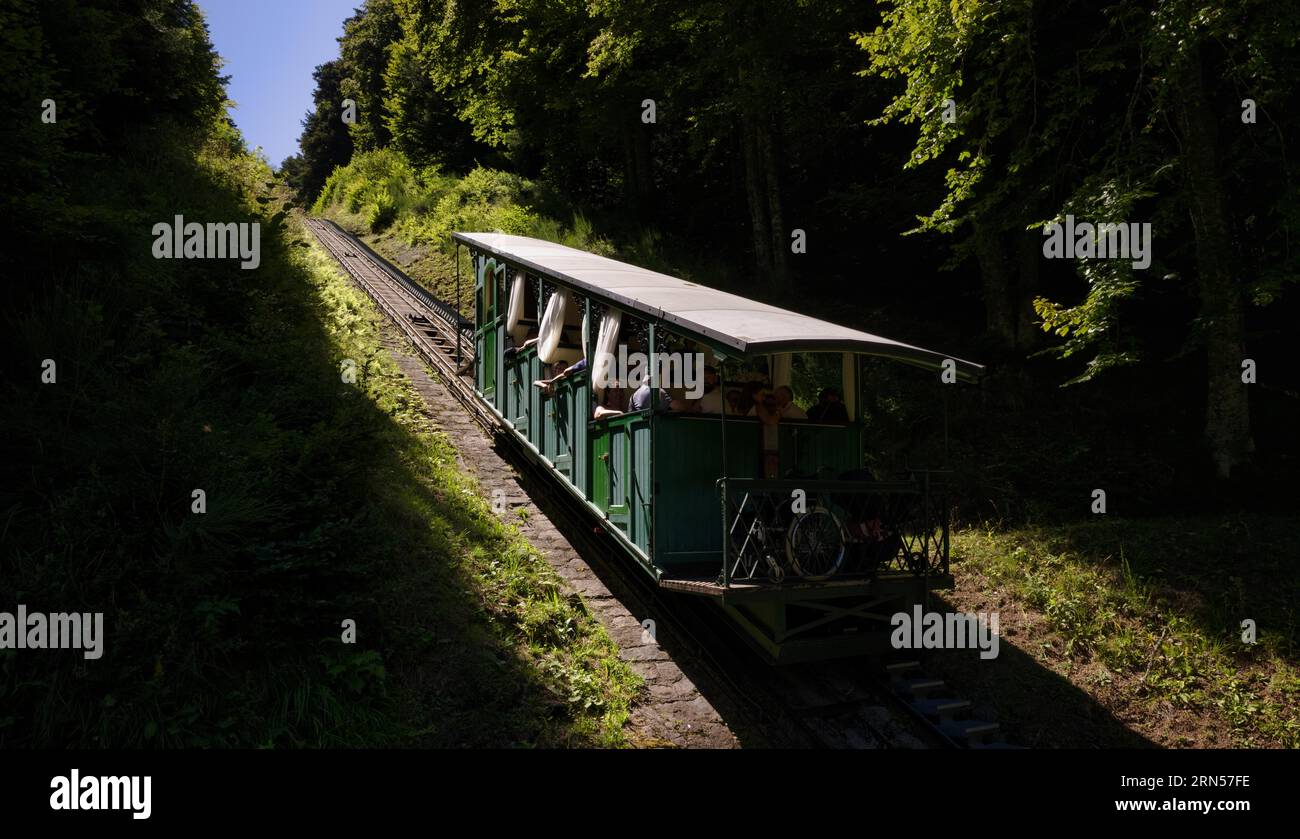 Historic Funiculaire du Capucin funicular from the Belle Epoque ...