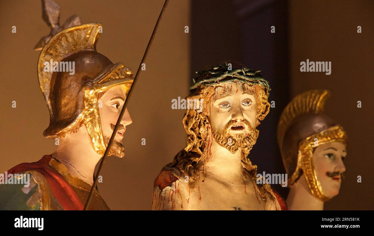 Wooden figures, Roman soldiers, Christ, Easter procession, Maundy ...