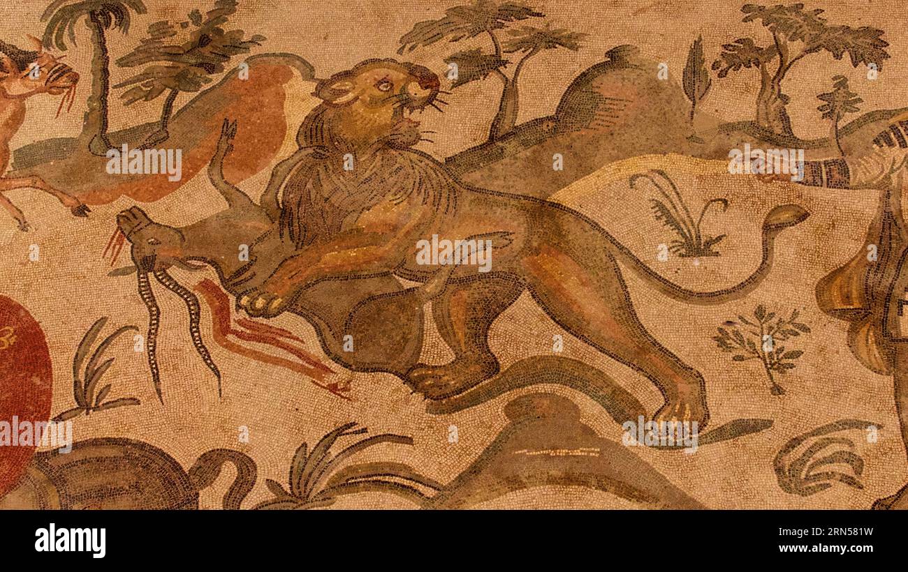 Mosaic hunt scene hi-res stock photography and images - Alamy