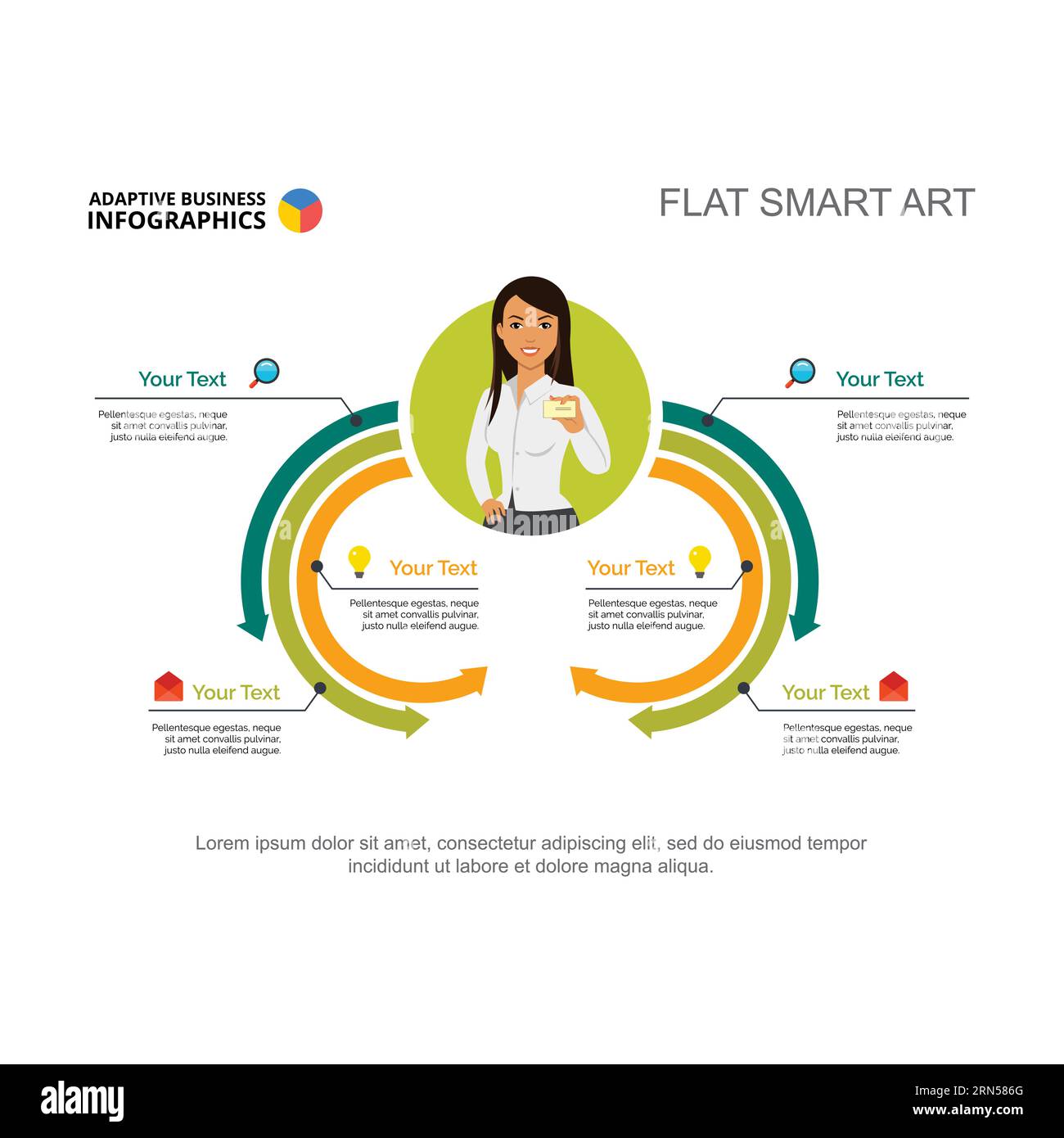Workflow layout with statistics and manager vector illustration Stock ...