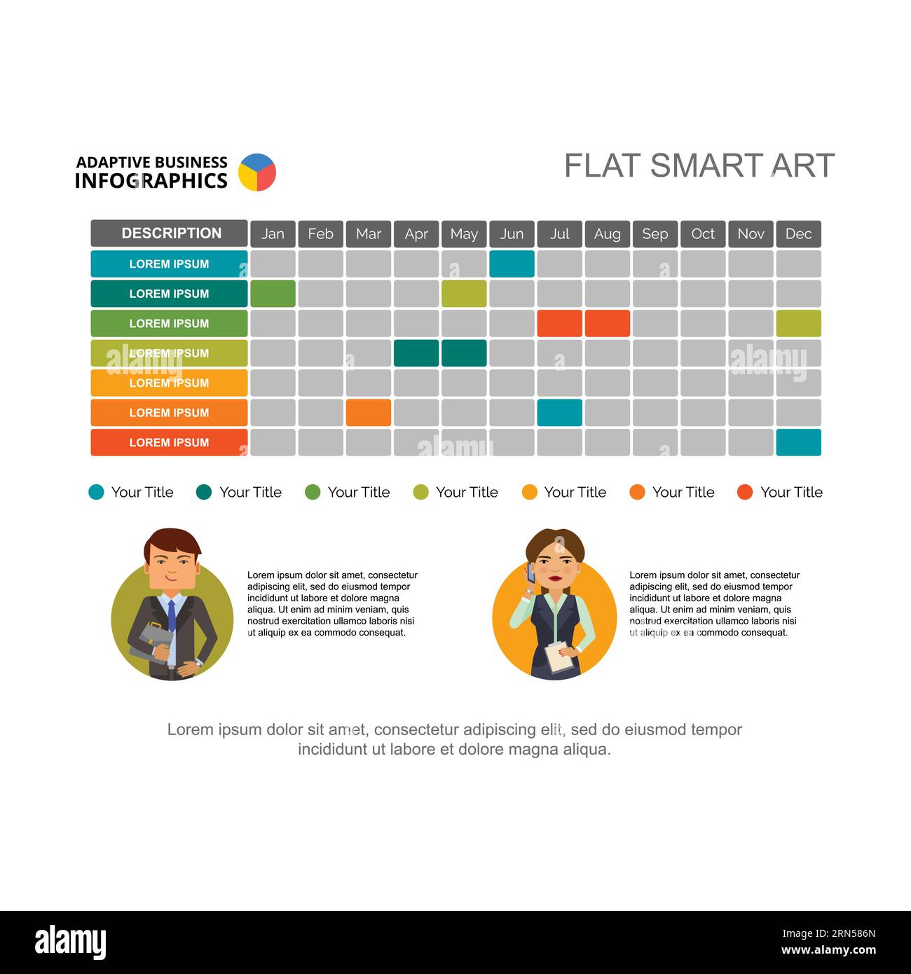 Annual business plan and workers infographic vector illustration Stock ...