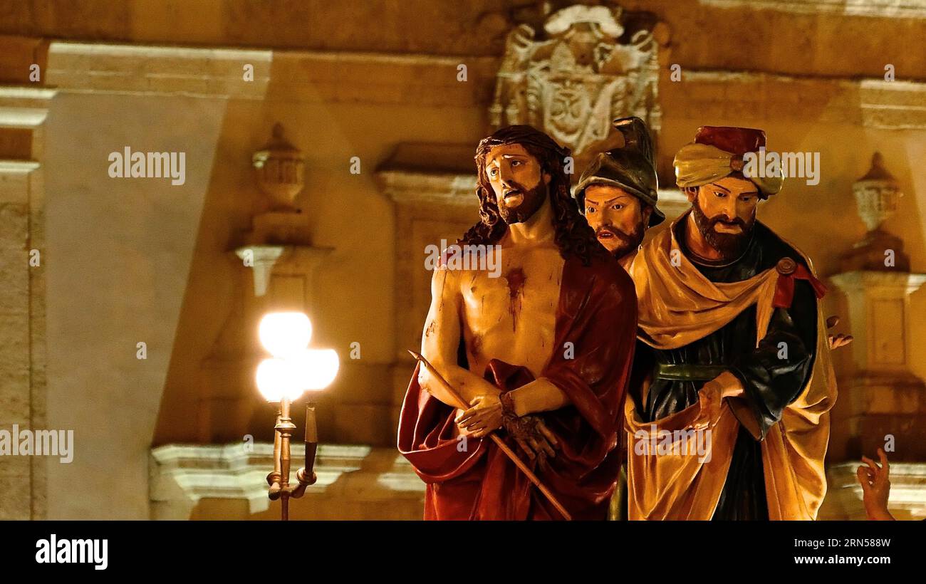 Vare, processional float, depiction of Christian scenes, life-size ...