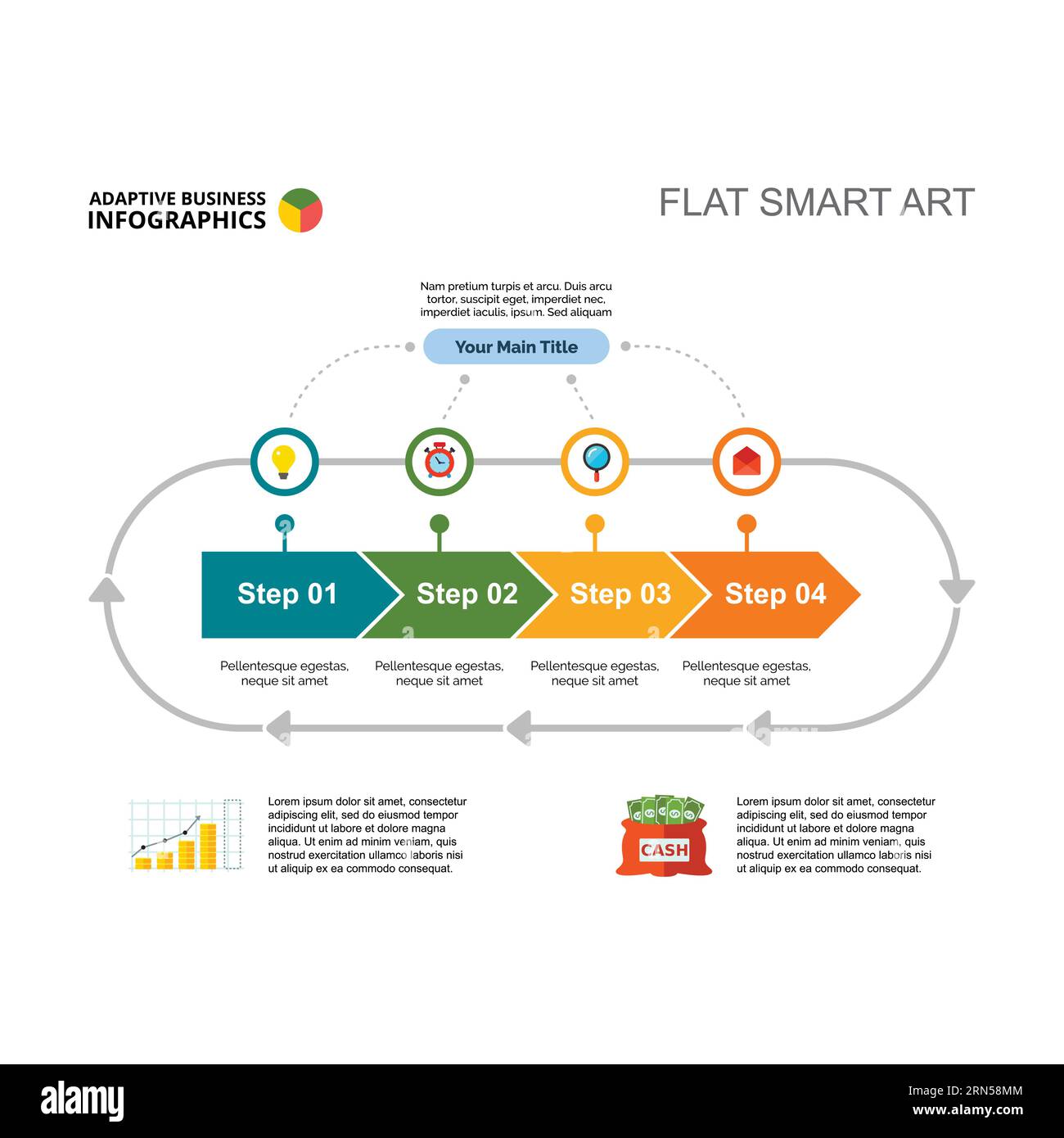 Stages of business development in line vector illustration Stock Vector ...