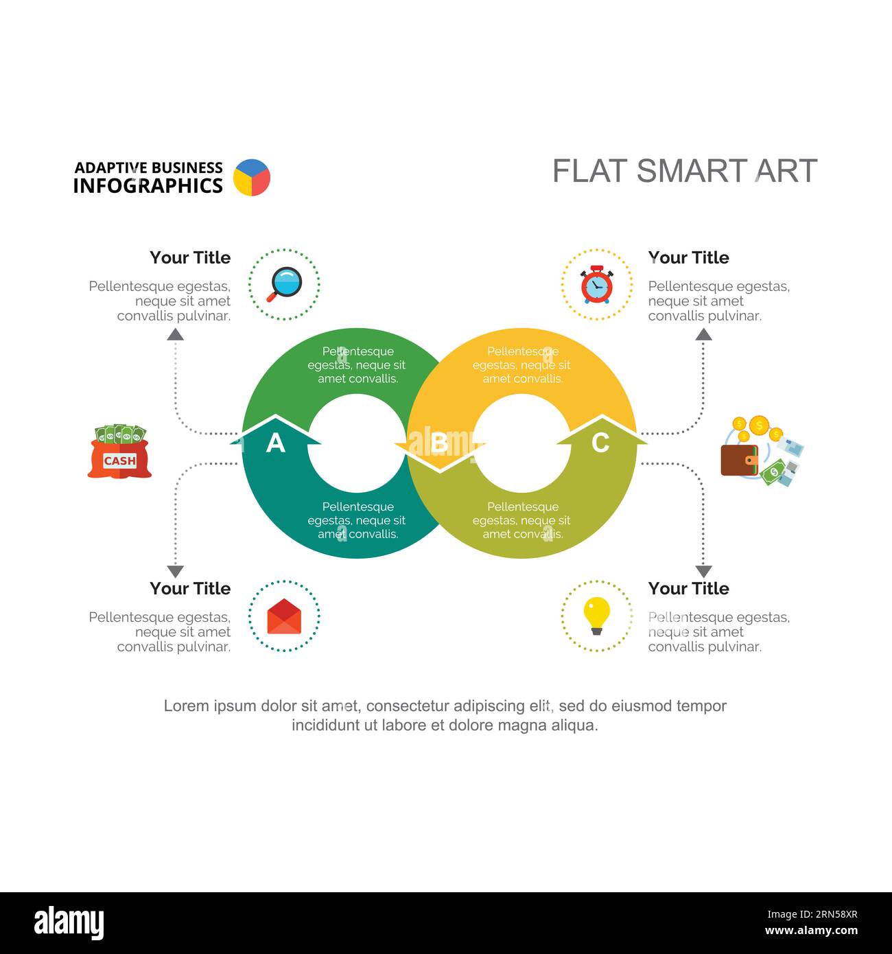 Round diagrams with business elements vector illustration Stock Vector ...