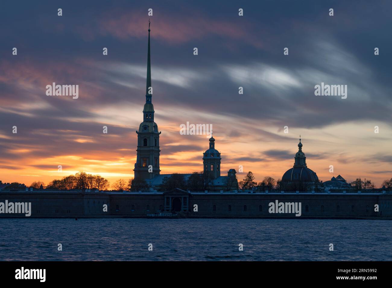 The ancient Peter and Paul Cathedral against the background of the ...