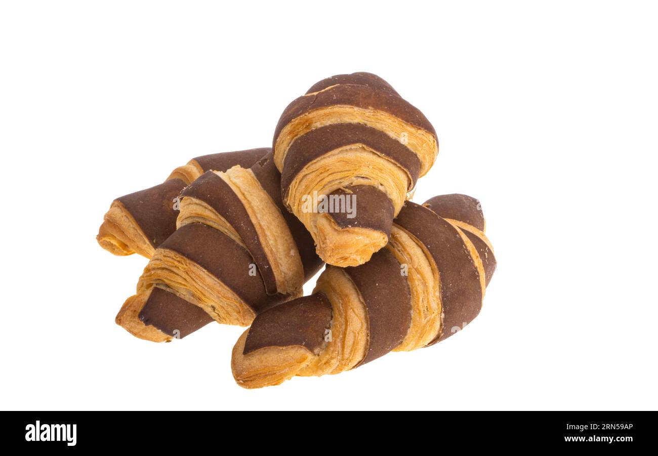 chocolate croissant isolated on white background Stock Photo - Alamy