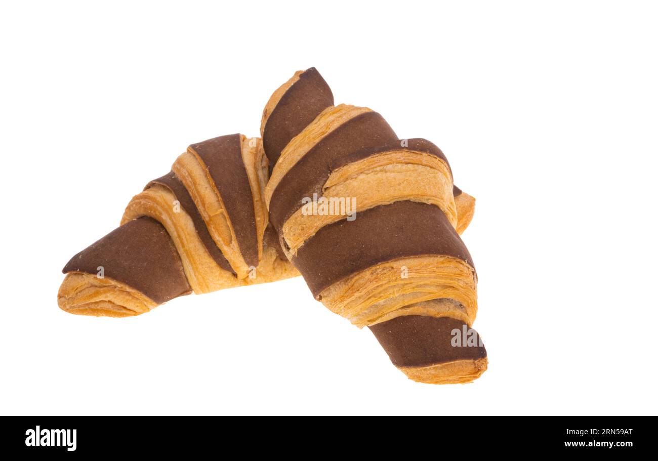 chocolate croissant isolated on white background Stock Photo - Alamy