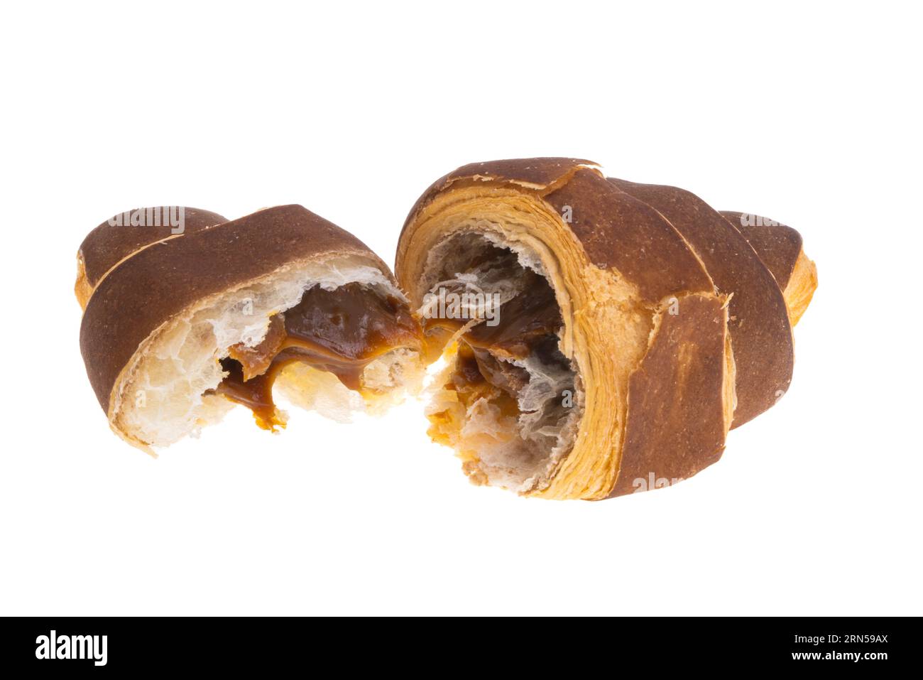 chocolate croissant isolated on white background Stock Photo - Alamy
