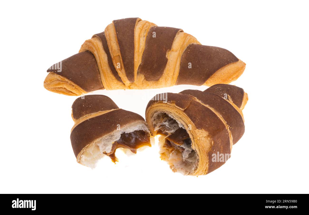 chocolate croissant isolated on white background Stock Photo - Alamy