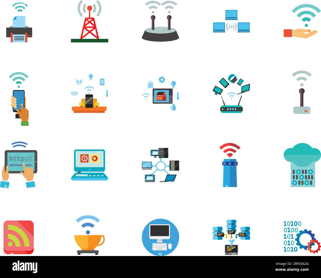 Wireless technology icon set Stock Vector Image & Art - Alamy