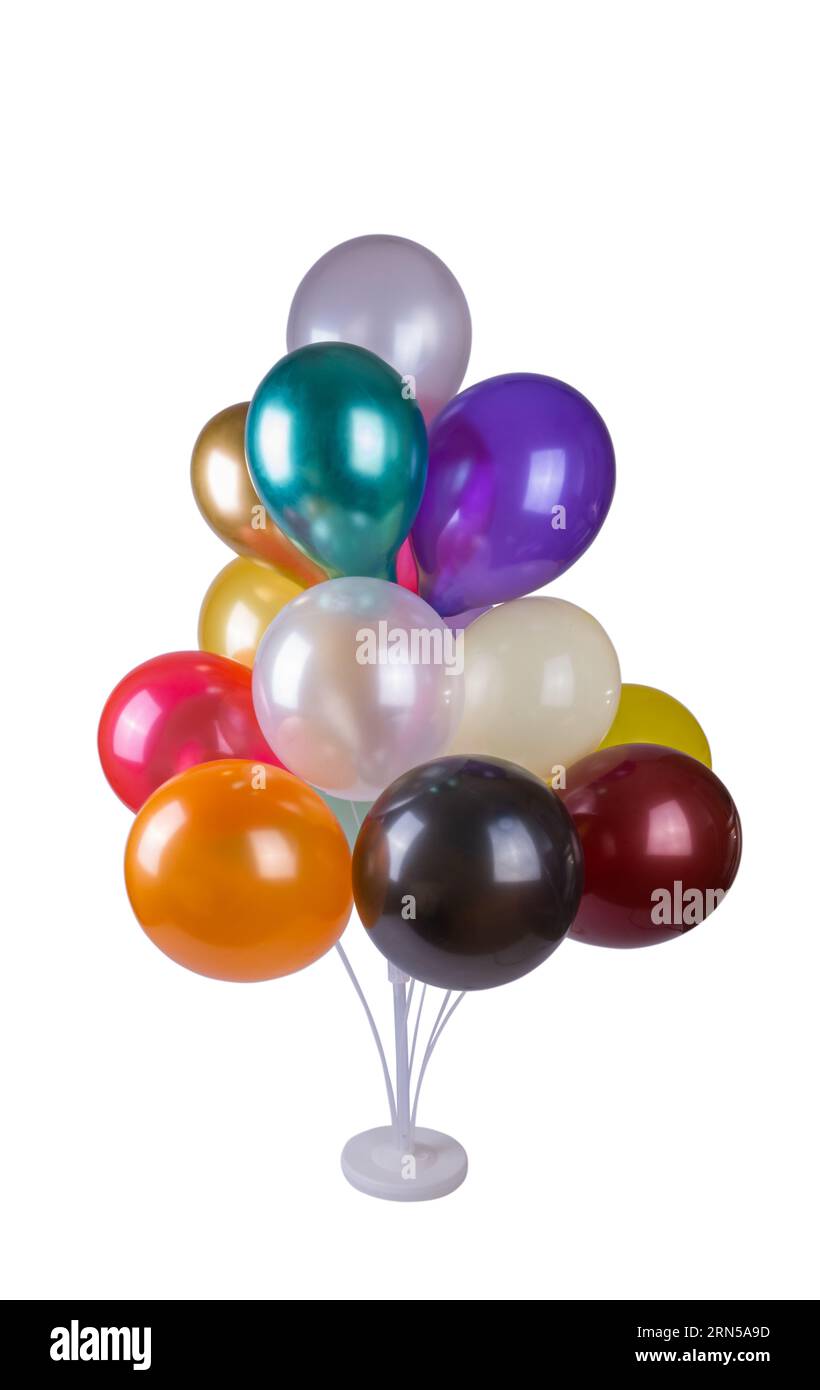 many air colorful balloons isolated on white background Stock Photo - Alamy