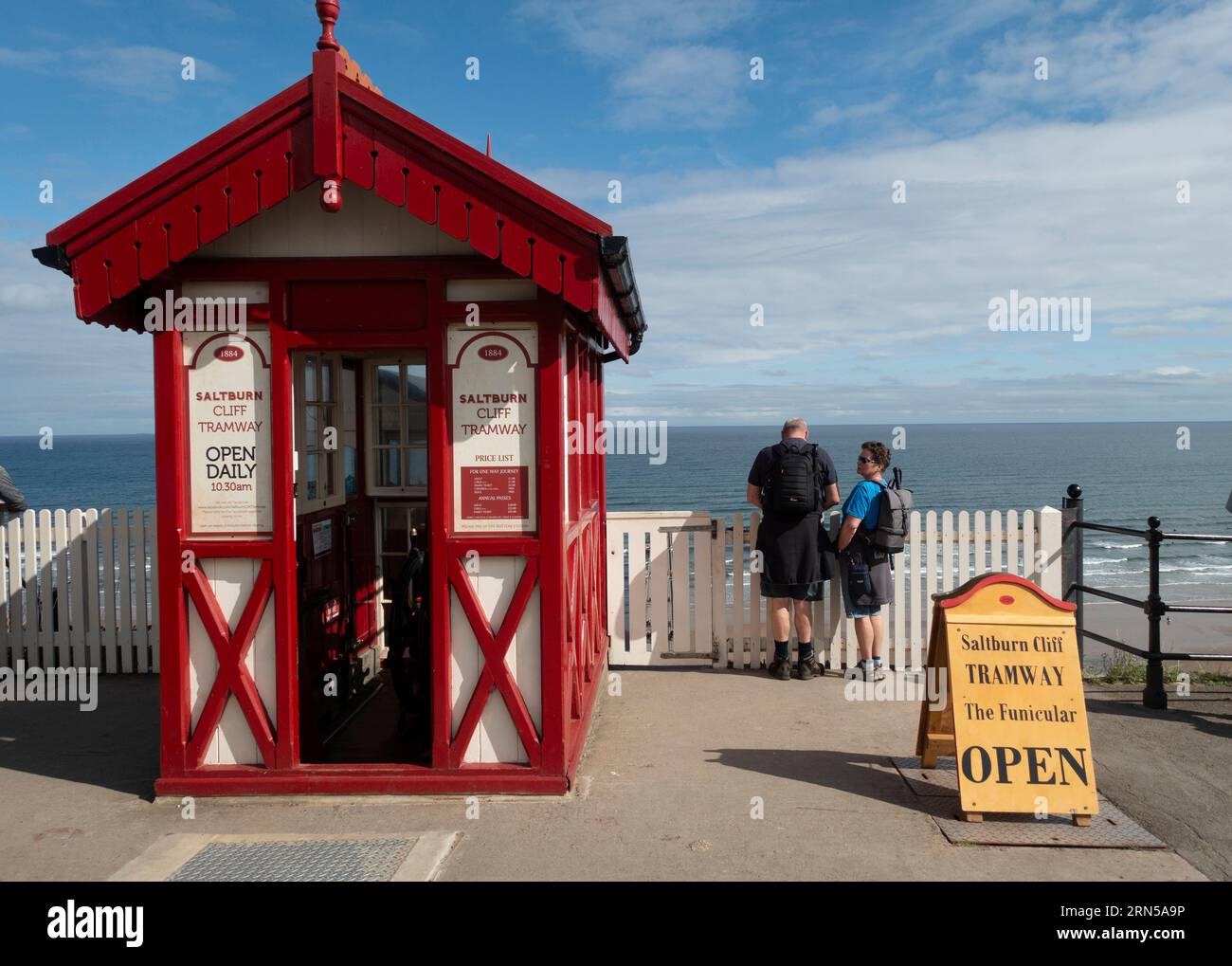 The top station of the Saltburn Cliff Funicular tramway newly ...