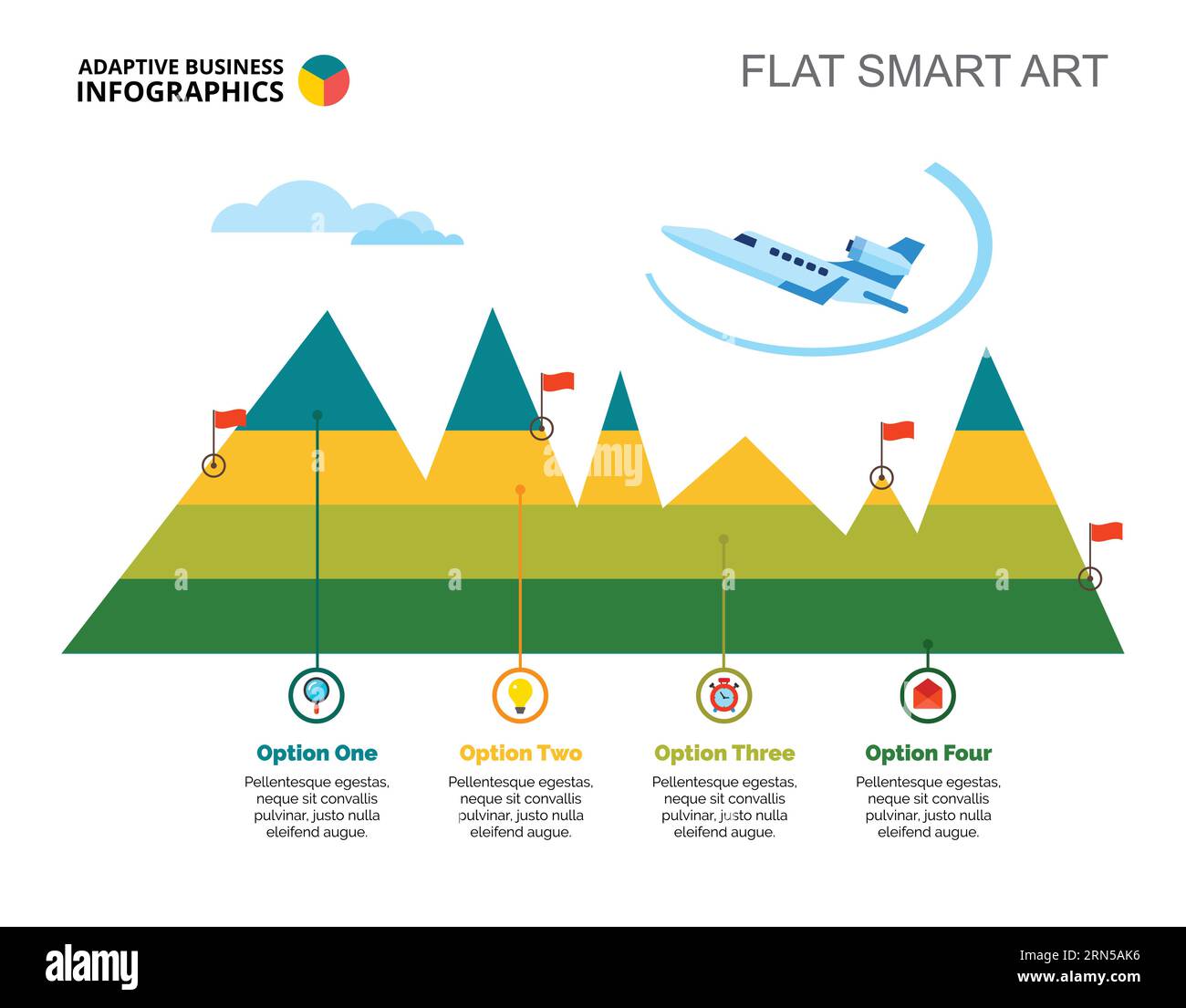 Mountain Peaks Chart with Four Options Stock Vector Image & Art - Alamy