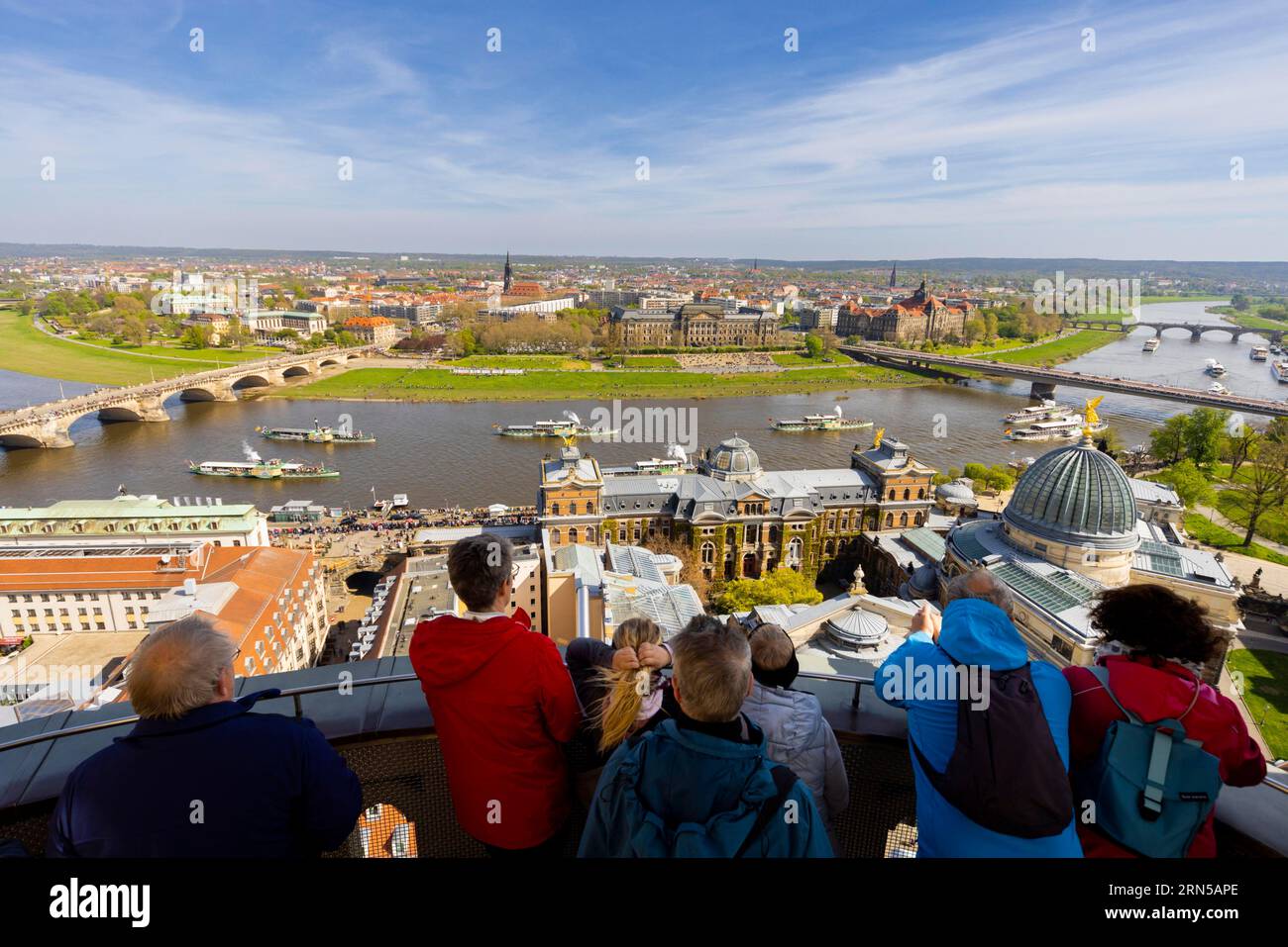 Fleet parade in Dresden Nine historic passenger steamers (PD) and and ...