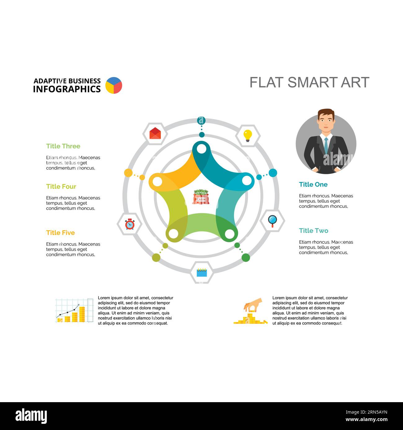Business plan diagram with cash infographic vector illustration Stock ...