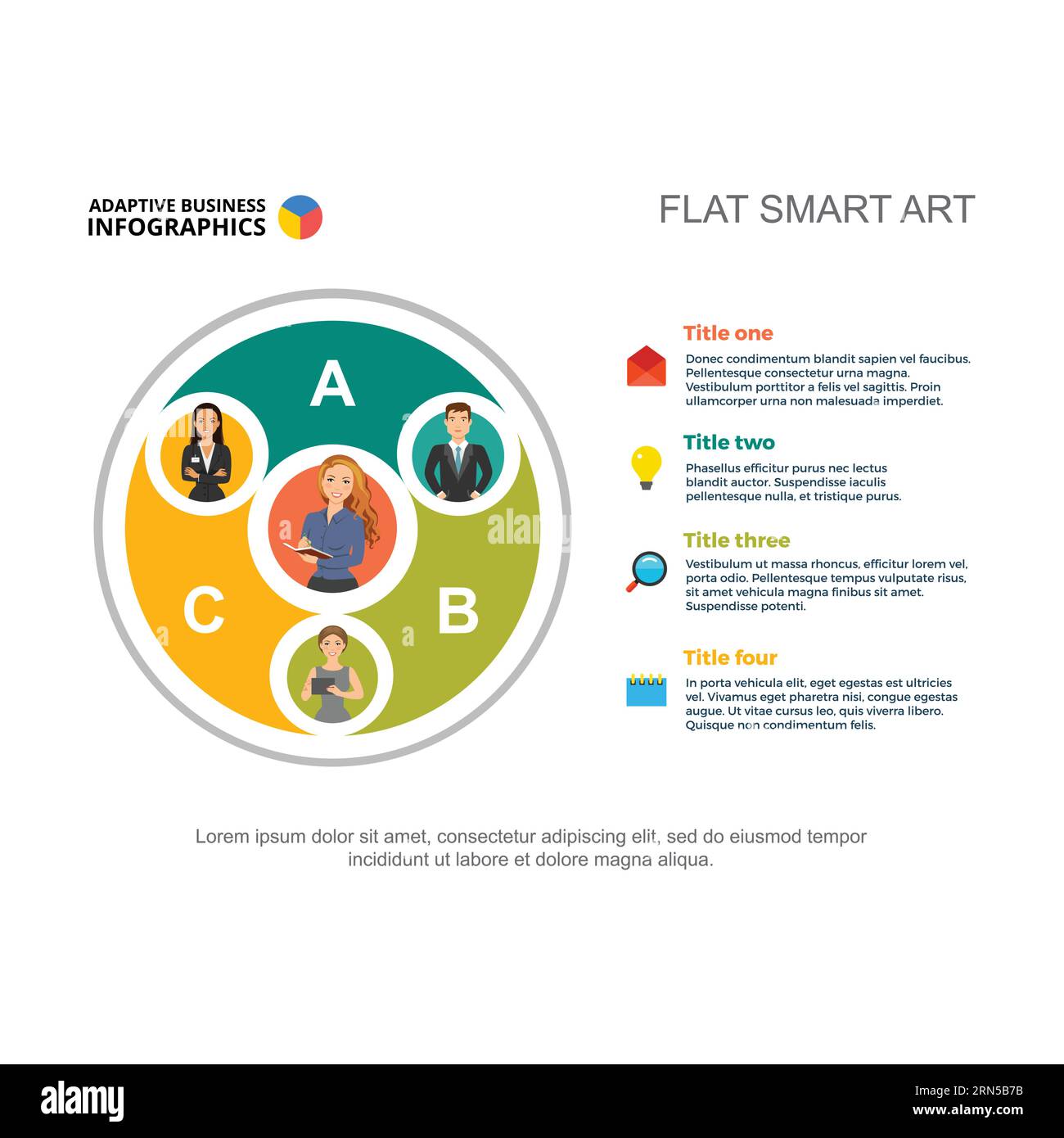 Workflow infographic with round diagram vector illustration Stock ...