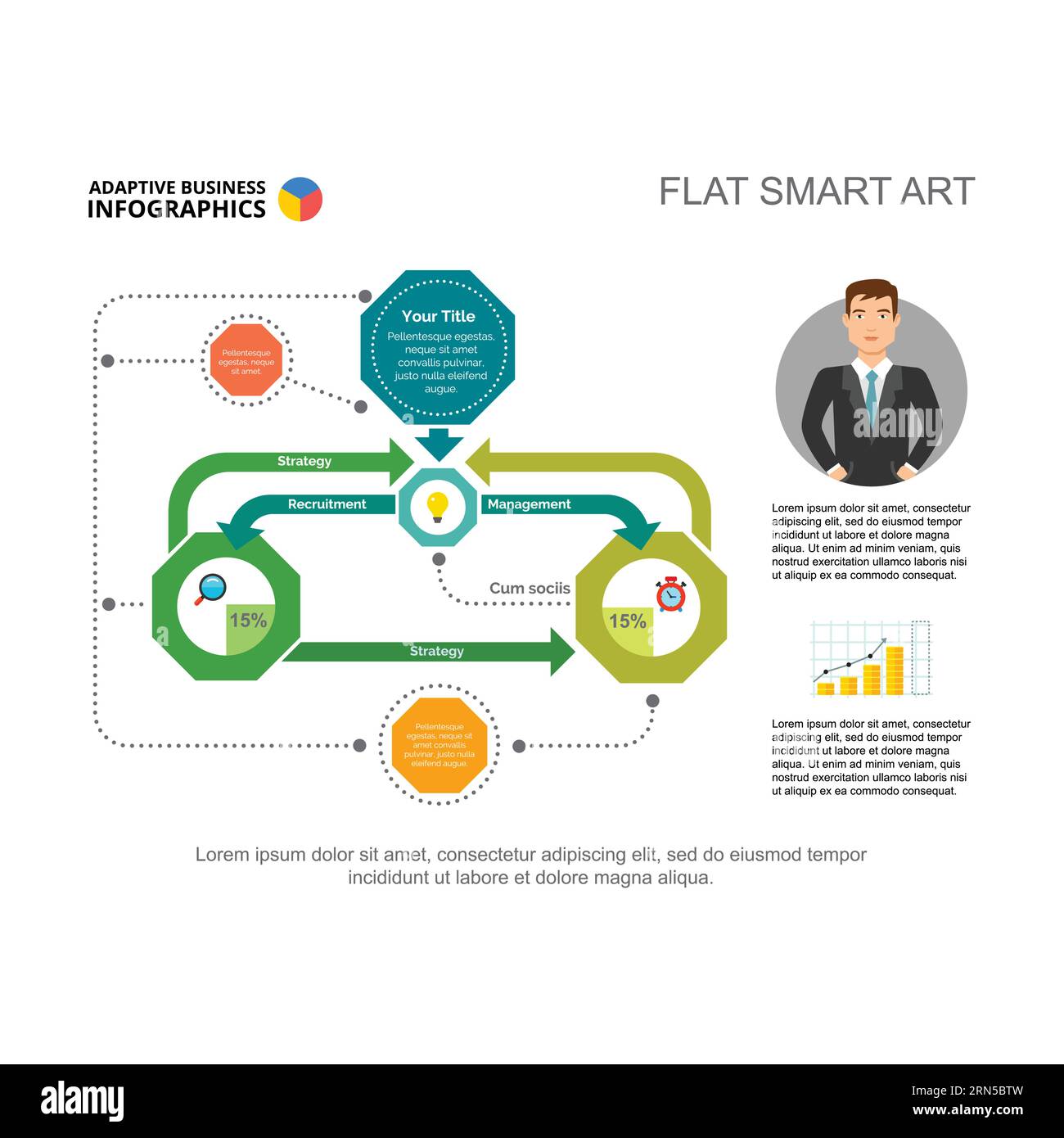 Man with business development diagram vector illustration Stock Vector ...