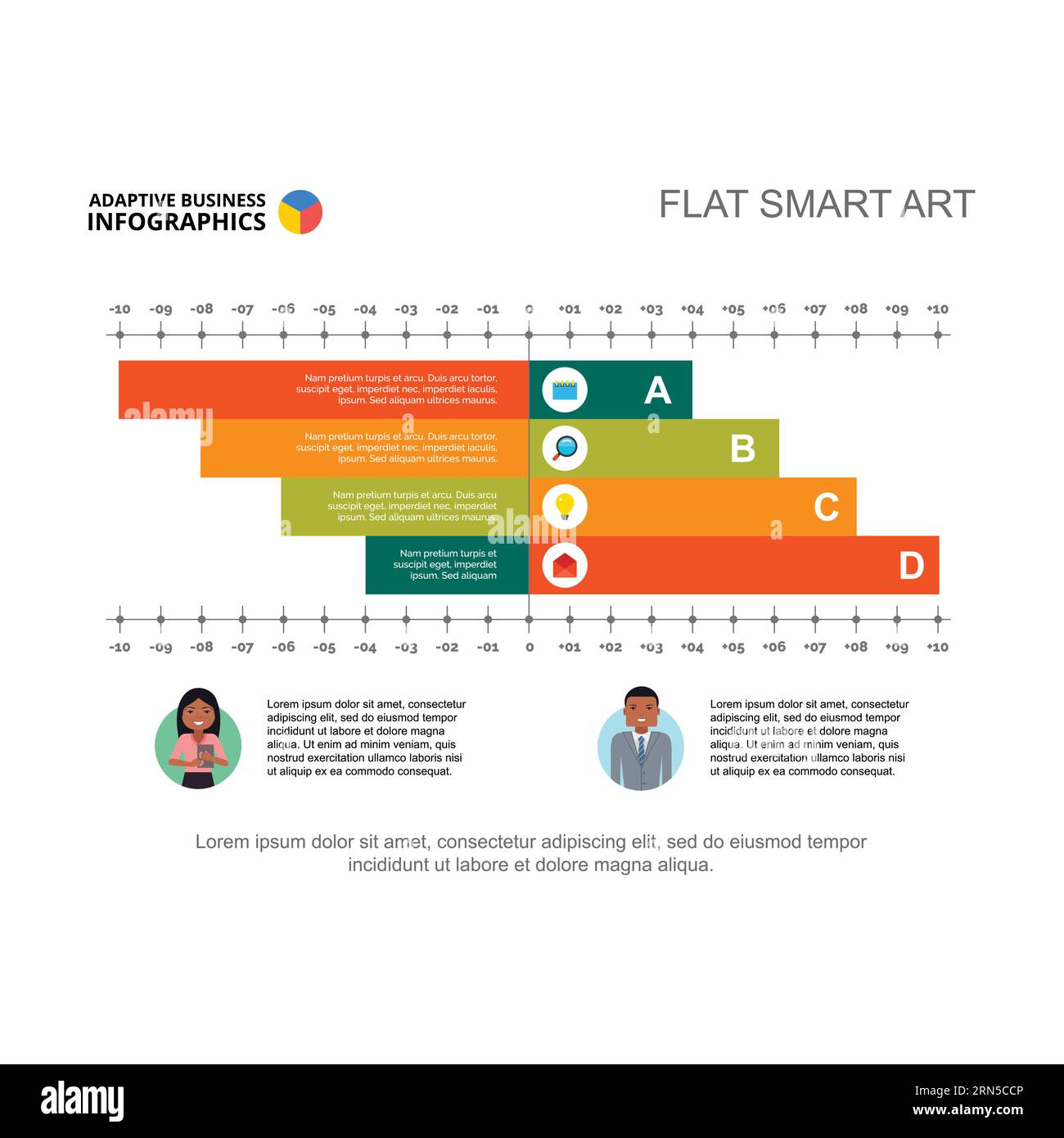 Employees with business development graph vector illustration Stock ...