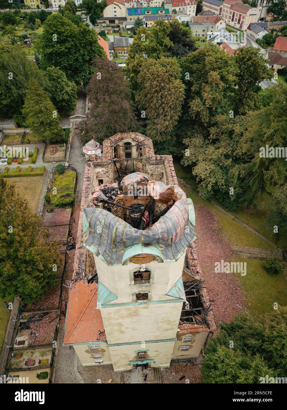 Aerial photography old destroyed church hi-res stock photography and ...