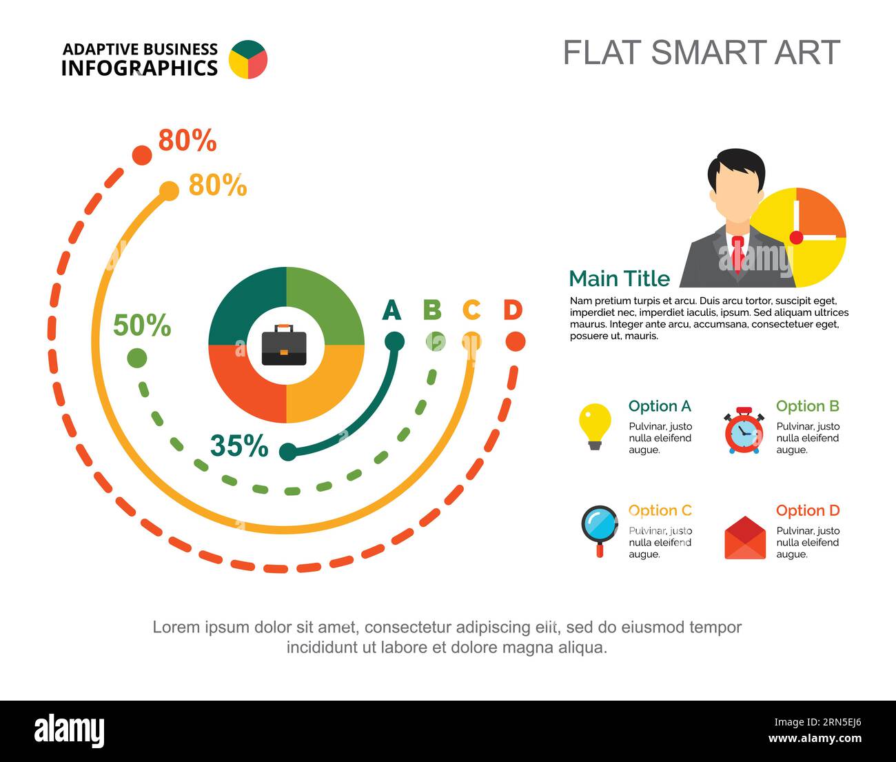 Doughnut Chart with Four Options Template Stock Vector Image & Art - Alamy