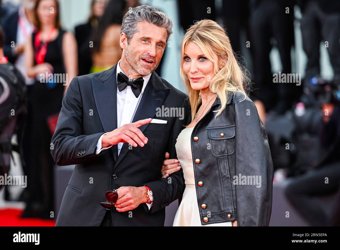 Venice, Italy. August 31, 2023. Patrick Dempsey and Jillian Fink ...