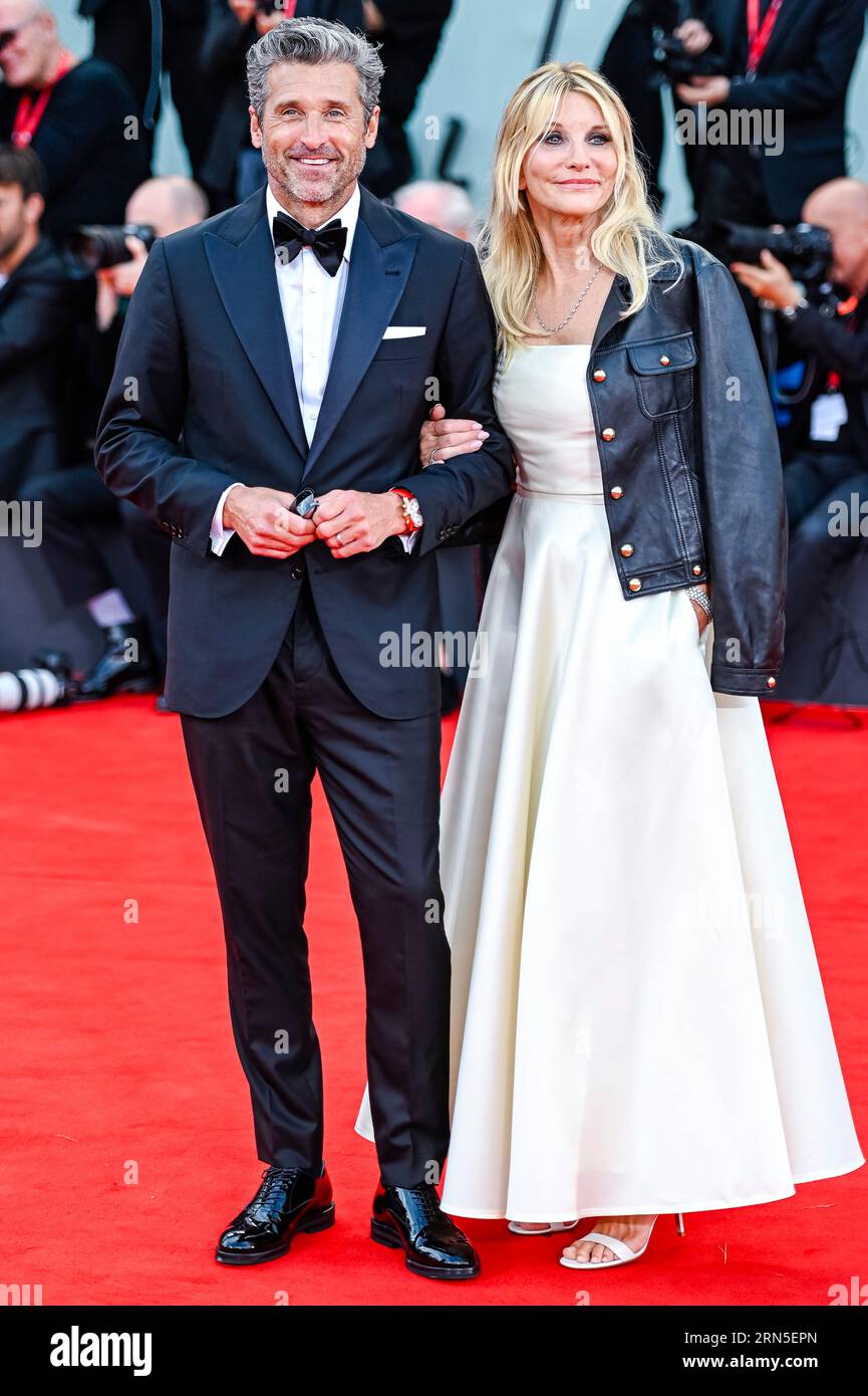 Venice, Italy. August 31, 2023. Patrick Dempsey and Jillian Fink ...