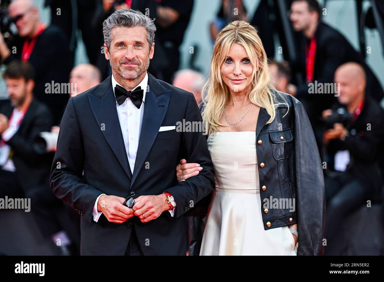 Venice, Italy. August 31, 2023. Patrick Dempsey and Jillian Fink ...