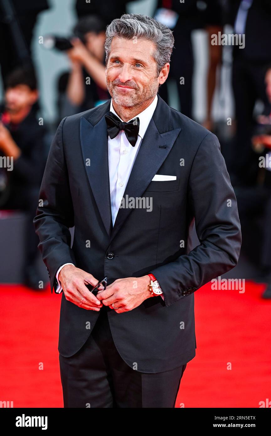 Venice, Italy. August 31, 2023. Patrick Dempsey arrives at the premiere ...