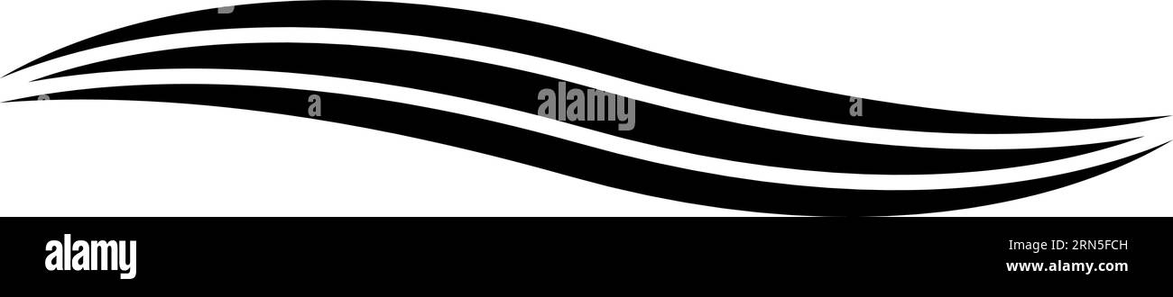 Curved calligraphic line, vector, ribbon, similar road element ...