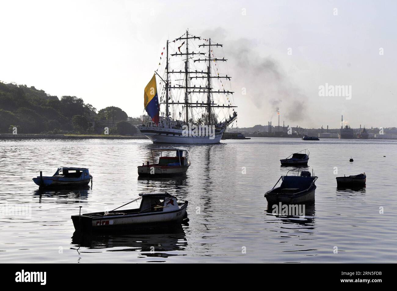 HAVANA, June 24, 2015 -- The Venezuelan Navy training vessel the Simon ...