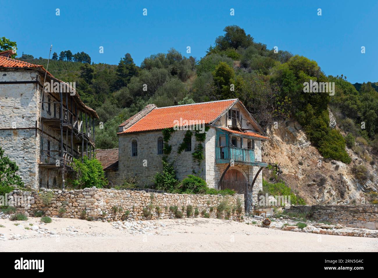At the border, Arsanas Chromnitsas, Mount Athos, Orthodox monastic ...
