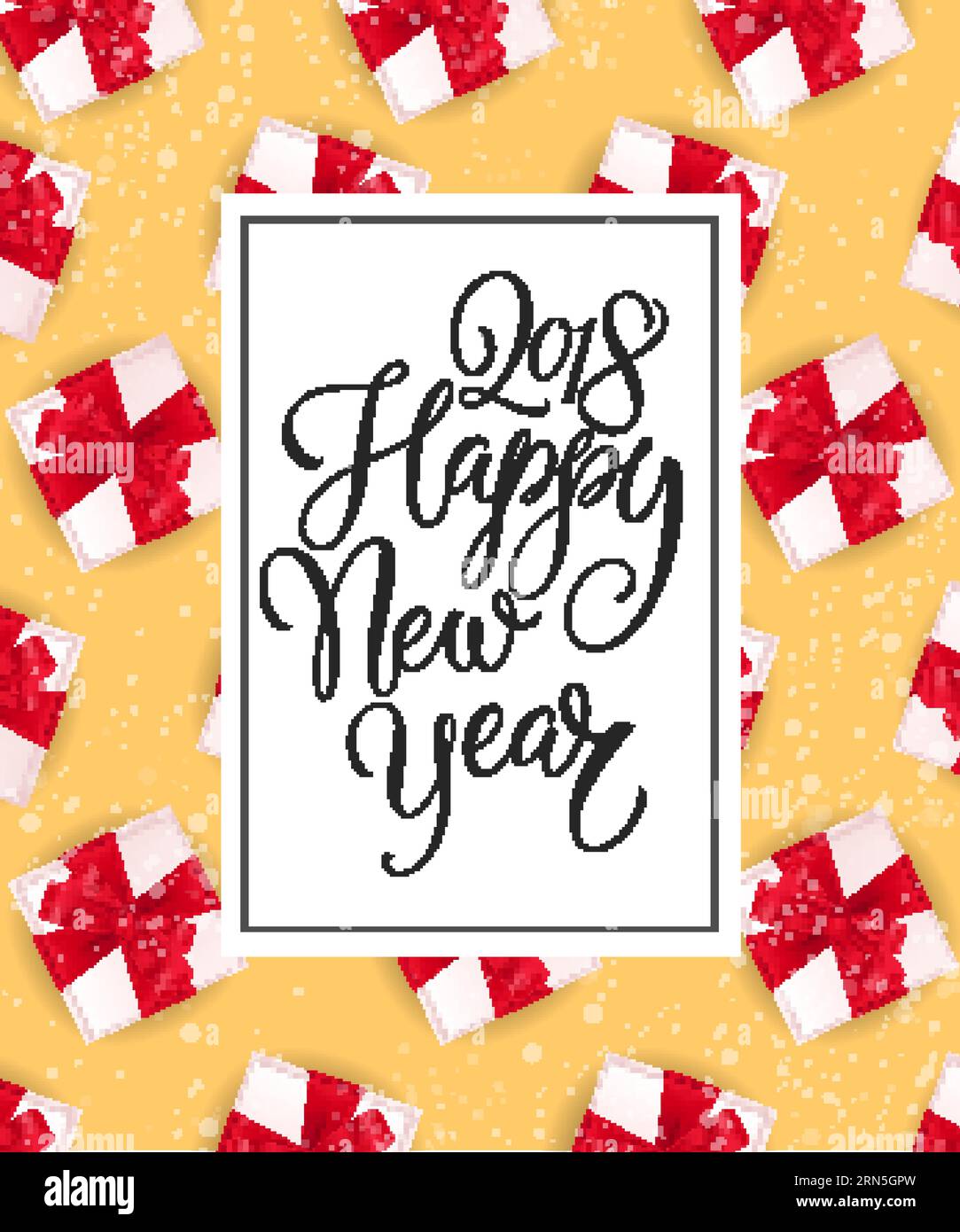 New Year Lettering with Gift Boxes Stock Vector Image & Art - Alamy