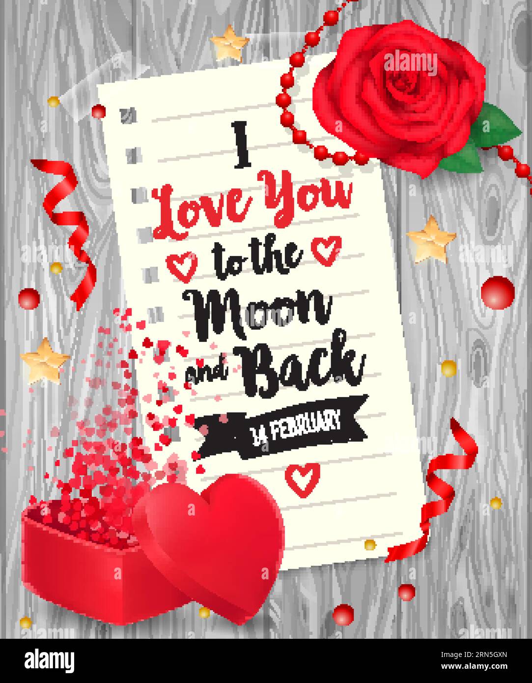 I Love You Lettering with Rose Stock Vector Image & Art - Alamy