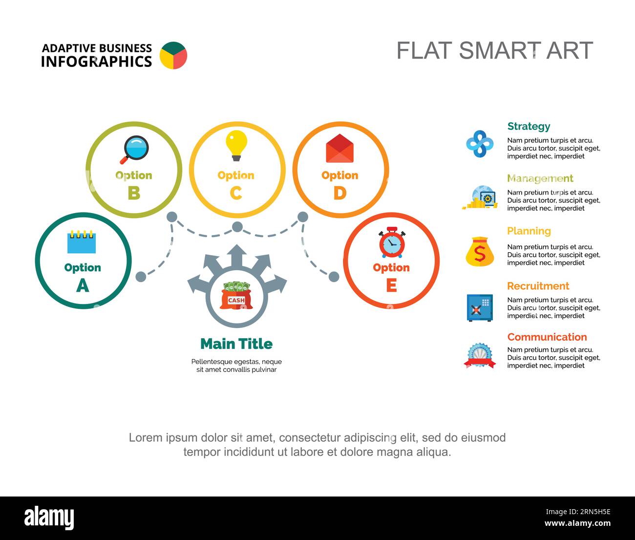 Five Finance Options Slide Template Stock Vector Image & Art - Alamy