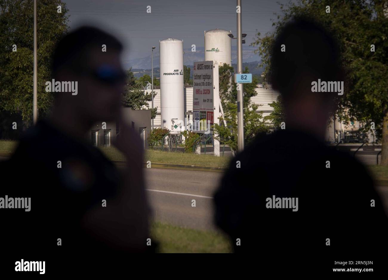 Security personnel block road hi-res stock photography and images - Alamy