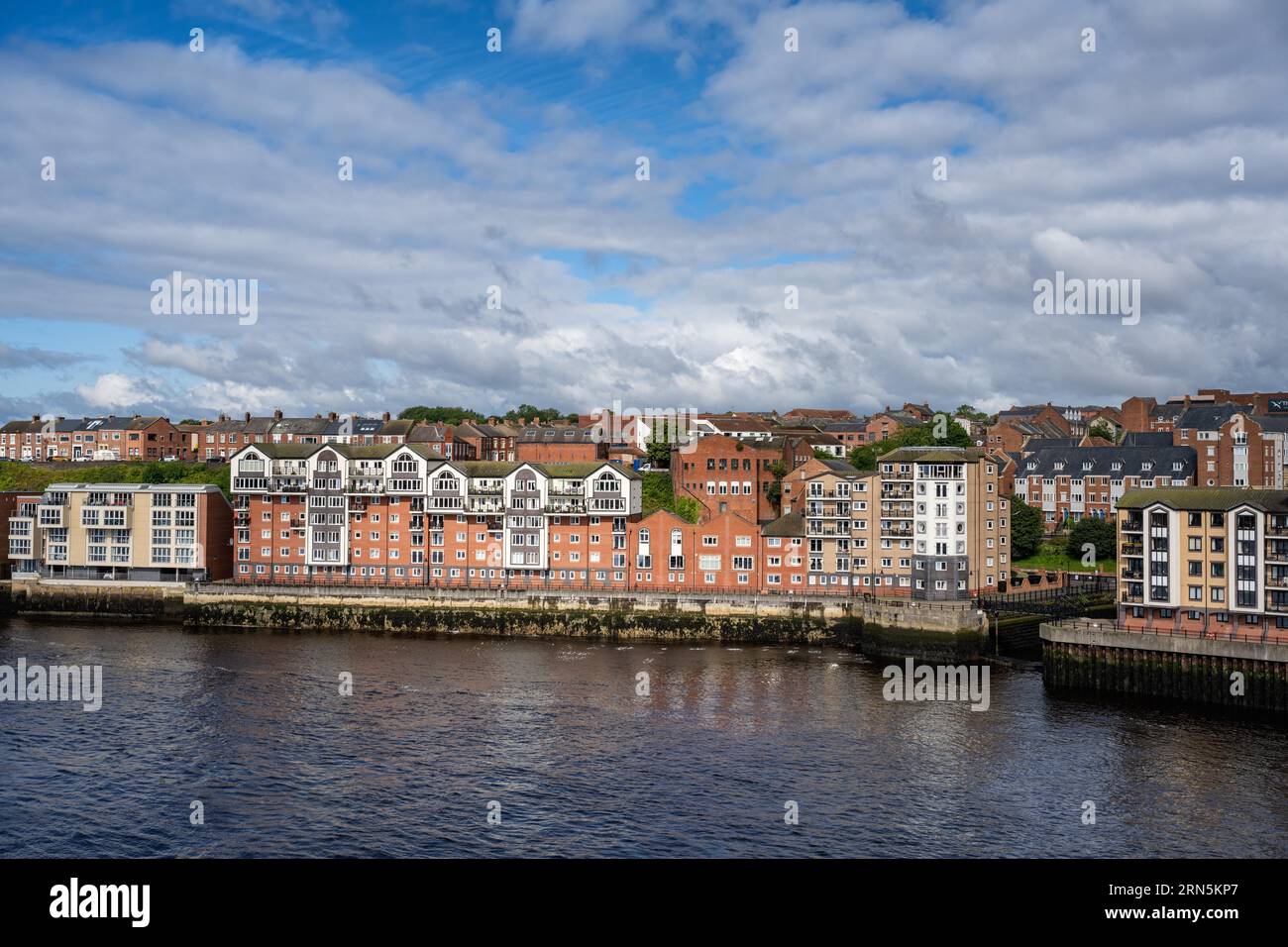 Modern homes on the banks of the River Tyne, North Shields, Newcastle ...