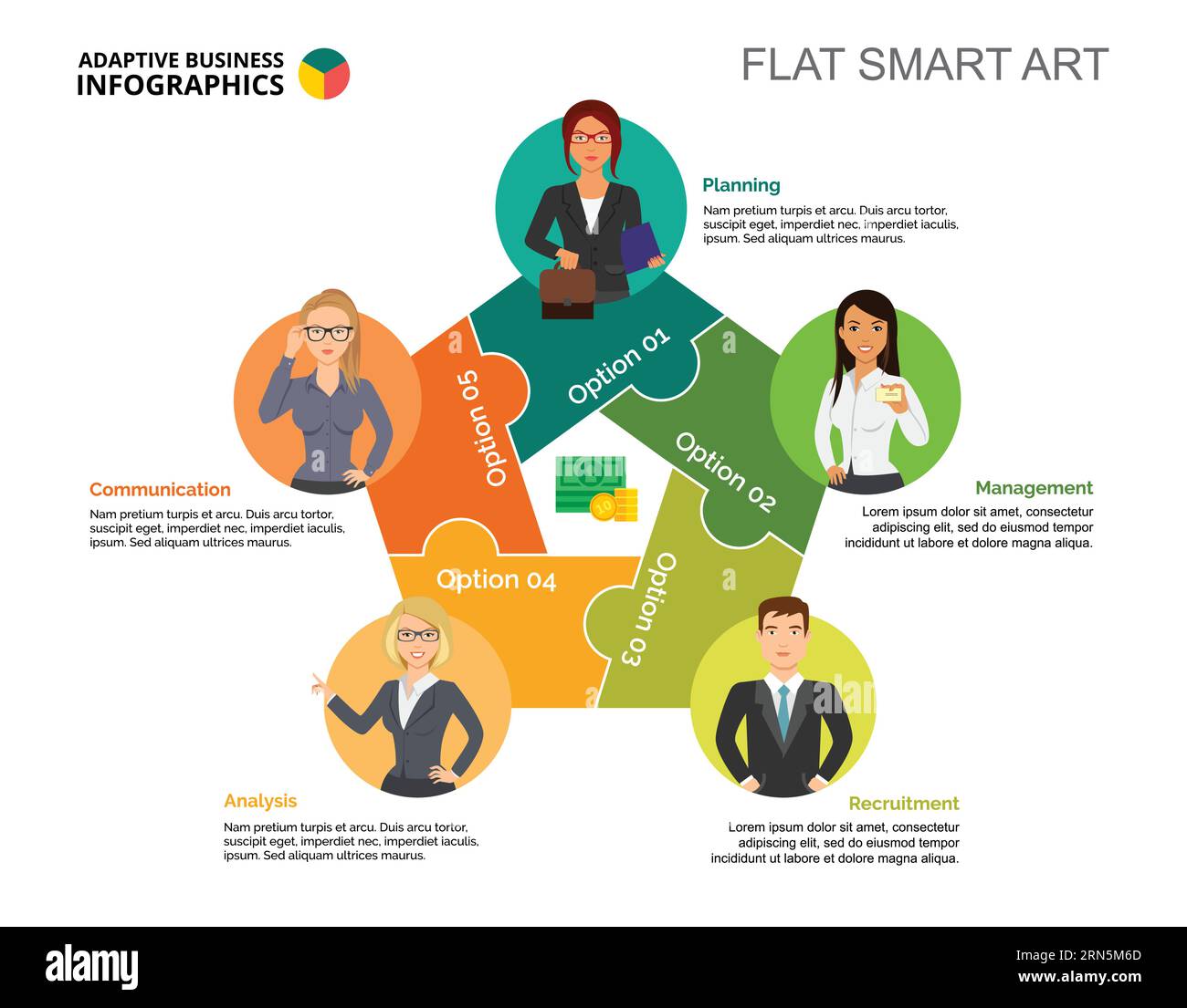 Five Options Team Slide Template Stock Vector Image & Art - Alamy