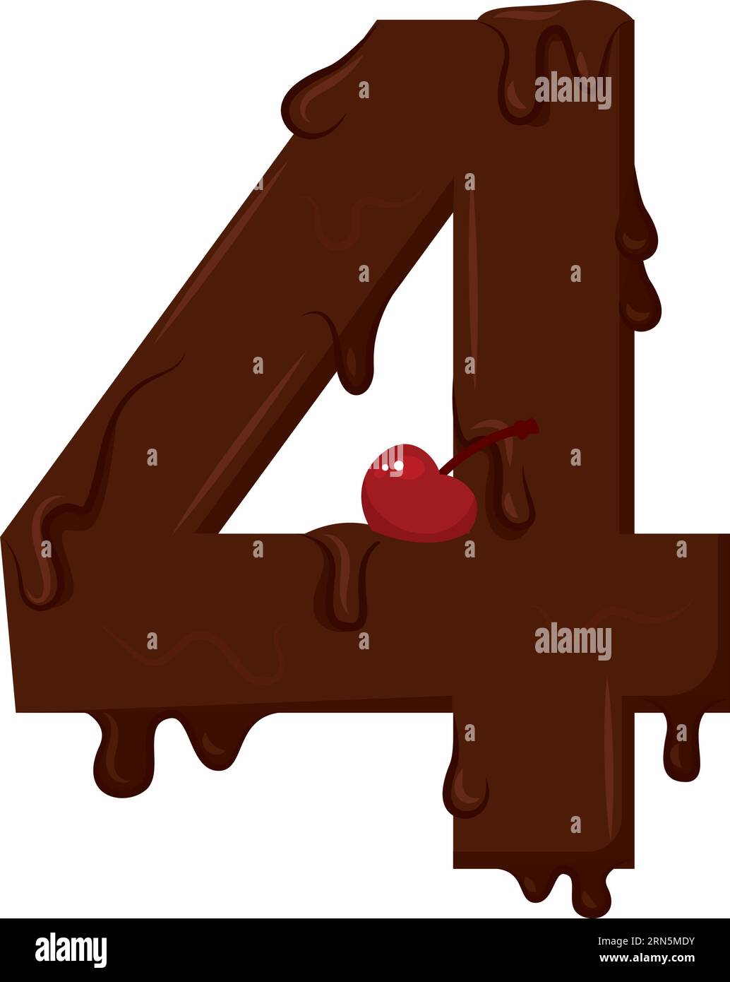 Isolated colored candy number 4 Typography Vector Stock Vector Image ...