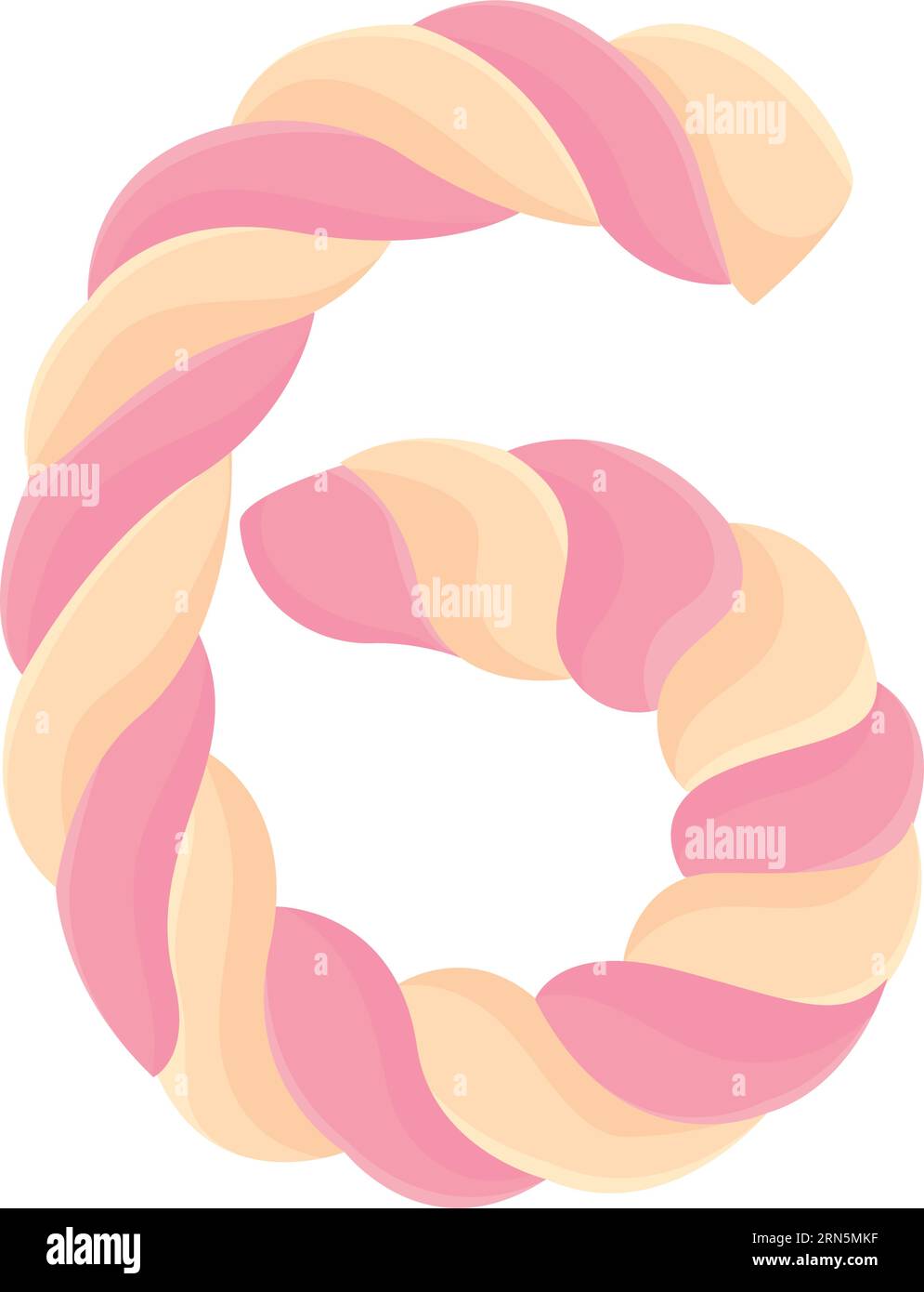 Isolated colored candy number 6 Typography Vector Stock Vector Image ...