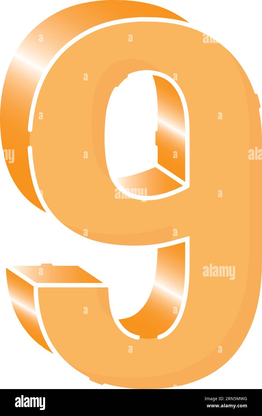 Number nine vector 3d hi-res stock photography and images - Alamy