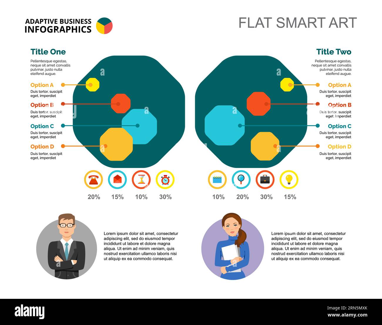 Five Comparison Octagons Slide Template Stock Vector Image & Art - Alamy