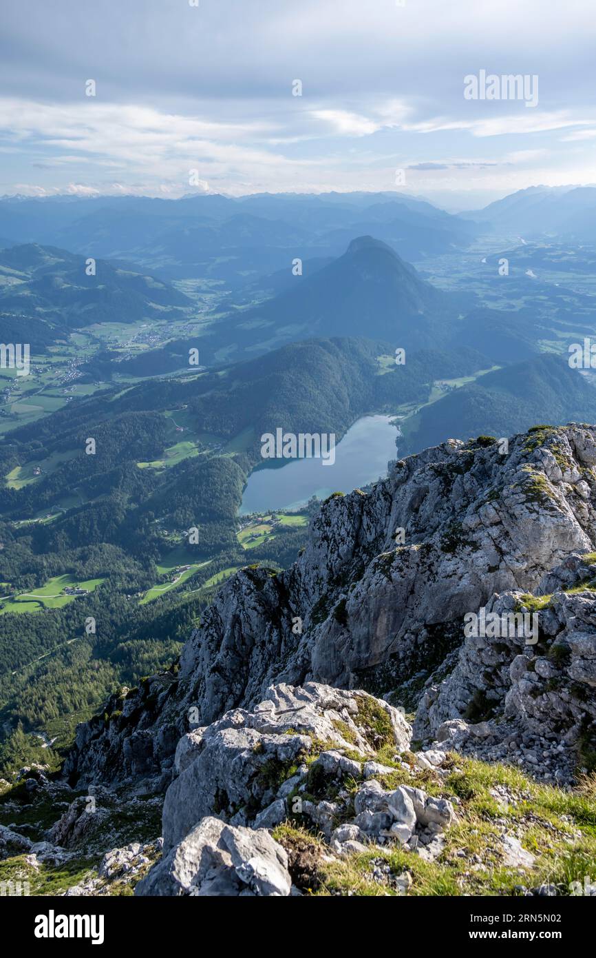 View of Hintersteiner See and Inntal, Kaisergebirge, Wilder Kaiser ...
