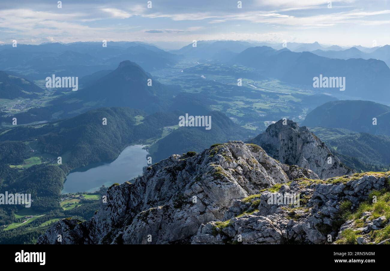View of Hintersteiner See and Inntal, Kaisergebirge, Wilder Kaiser ...