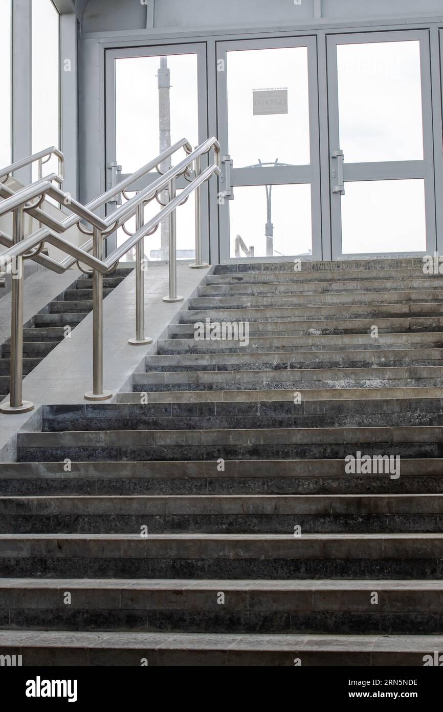 Ramp and steps to pedestrian subway hi-res stock photography and images ...