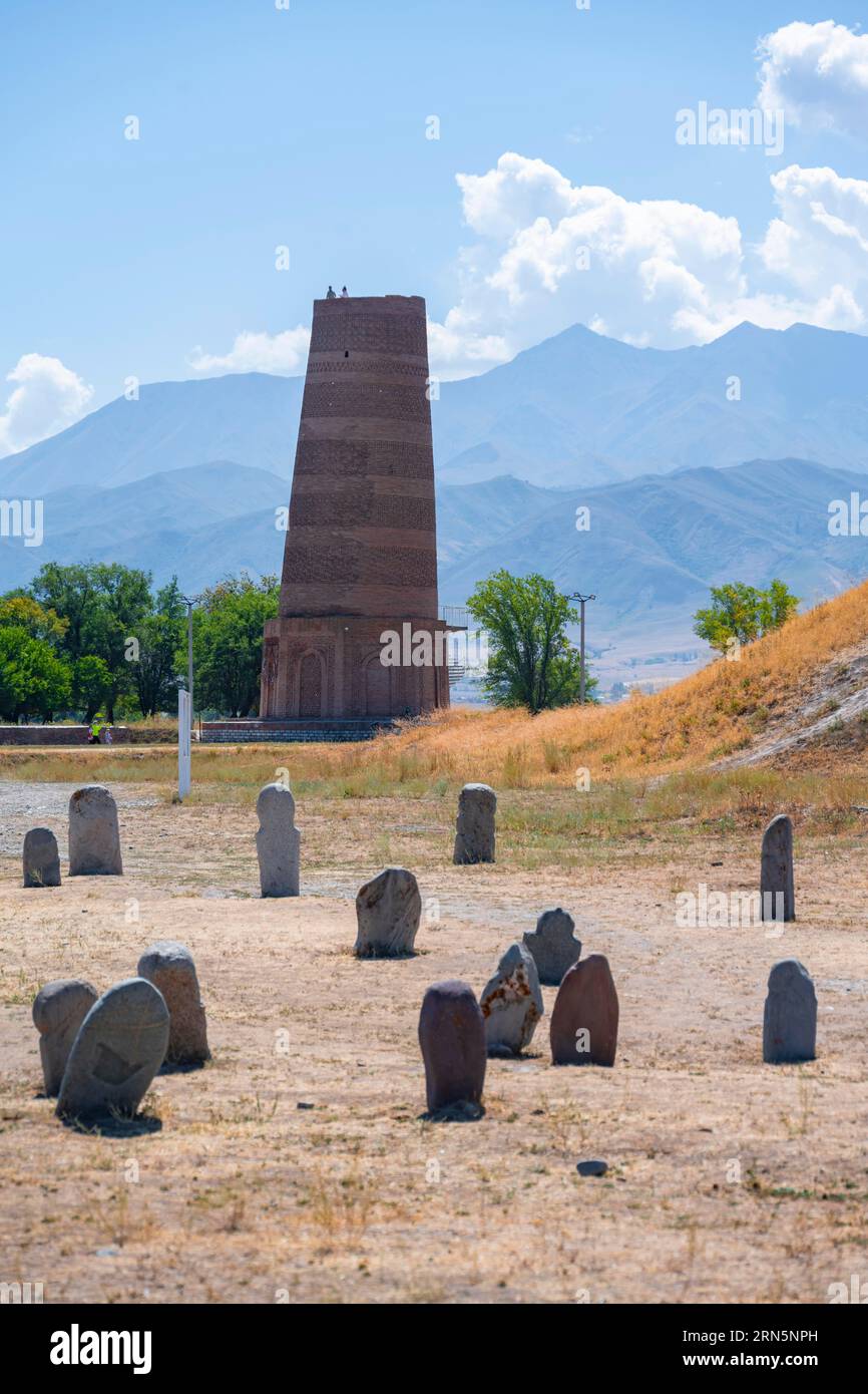 Burana Tower, remains of Karakhanid Minaret, histroic ancient city of ...