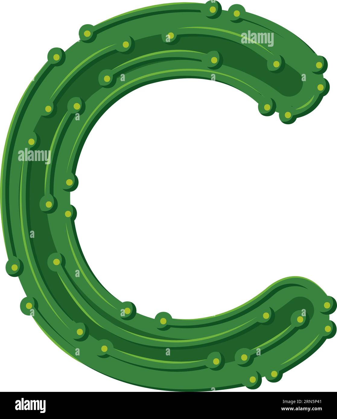 Isolated colored letter c with cucumber style typography Vector Stock ...