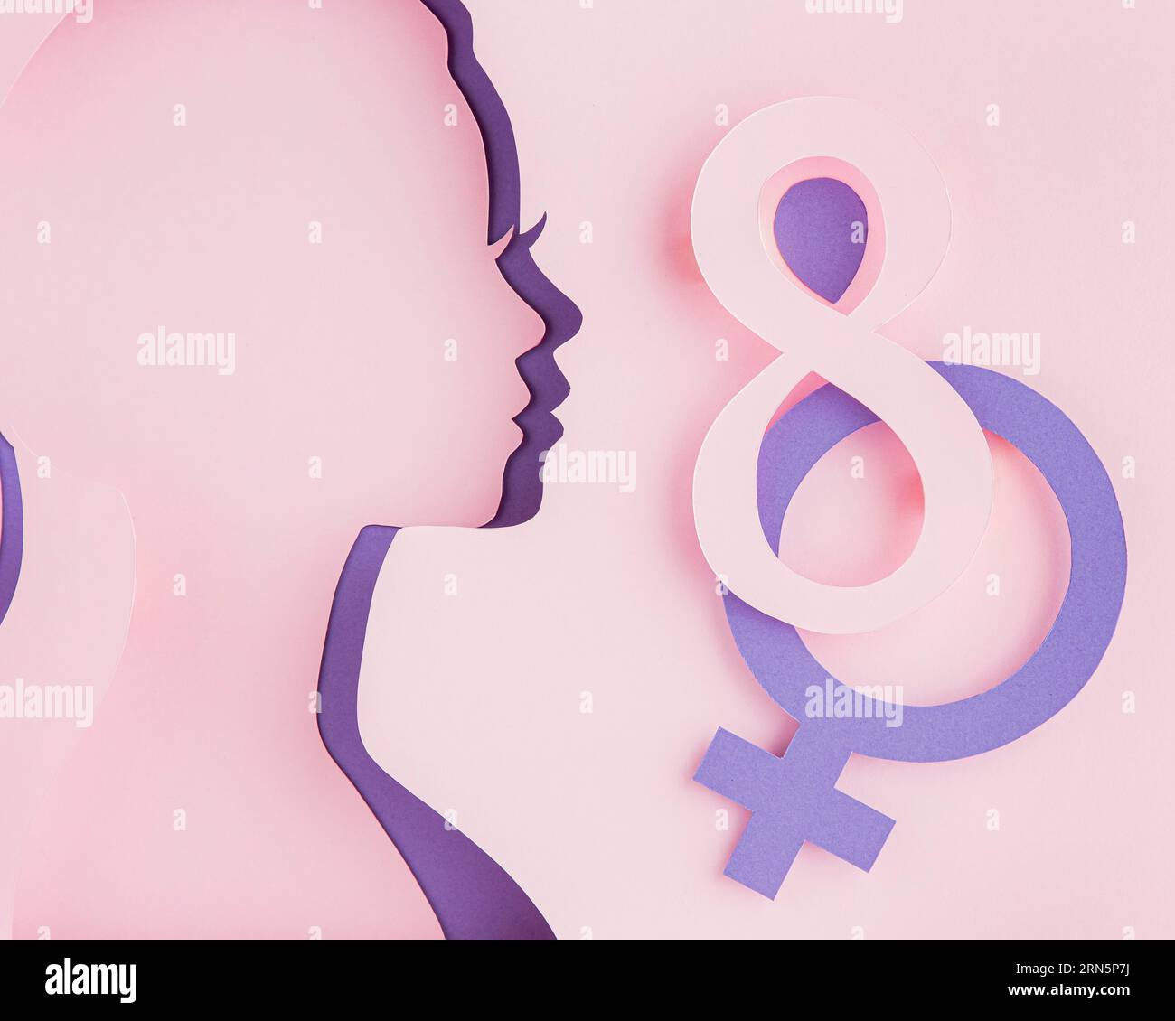Layers sideways female paper figure Stock Photo - Alamy