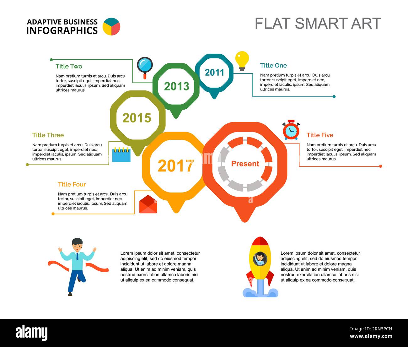 Timeline Chart with Five Elements Template Stock Vector Image & Art - Alamy