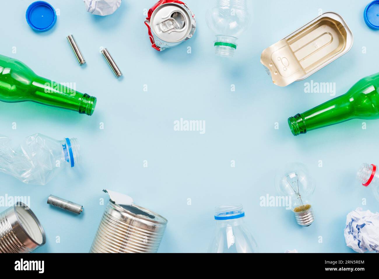 Garbage sorted by different types recycling Stock Photo - Alamy